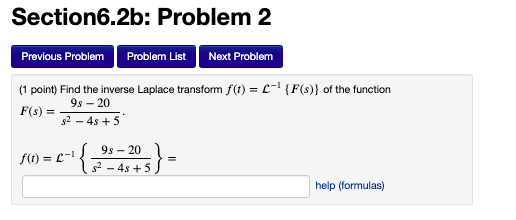 Solved Section 62b Problem 2 Previous Problem Problem List 5534