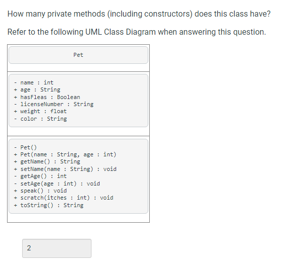 Solved How many private methods (including constructors) | Chegg.com