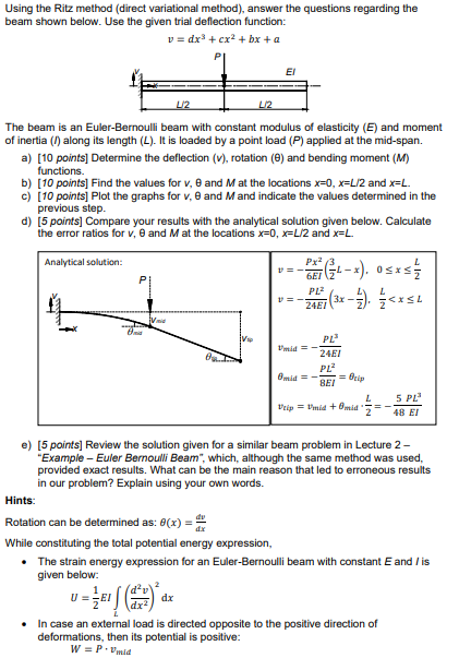 Solved Using the Ritz method (direct variational method), | Chegg.com