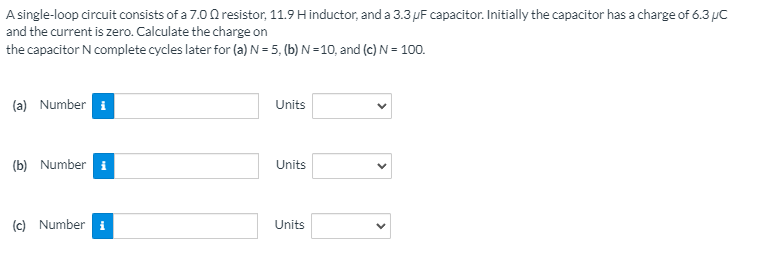 Solved A single-loop circuit consists of a 7.00 resistor, | Chegg.com