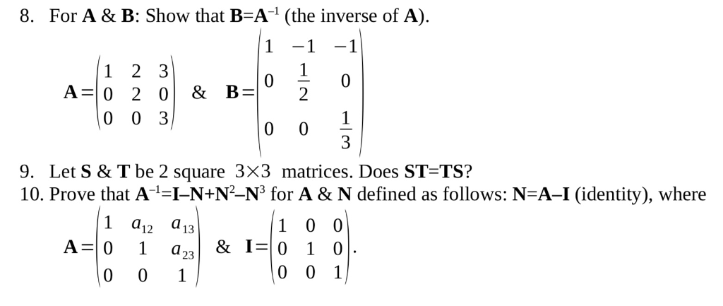 Show That B Is The Inverse Of A In Matrix 2 2