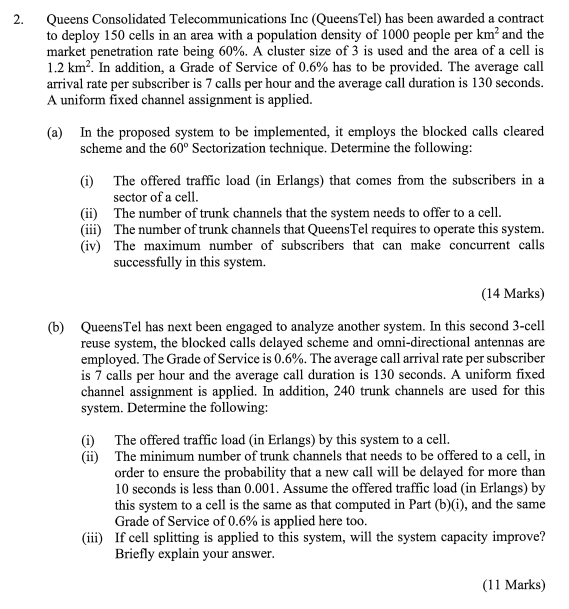 Solved 2. ﻿Queens Consolidated Telecommunications Inc | Chegg.com