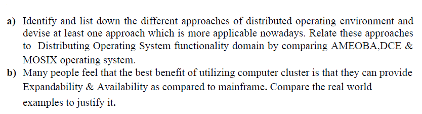 Solved a) Identify and list down the different approaches of | Chegg.com
