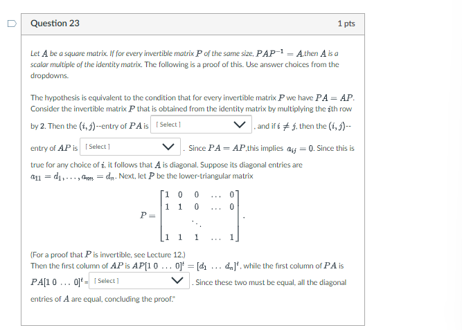 Solved Let A be a square matrix. If for every invertible | Chegg.com