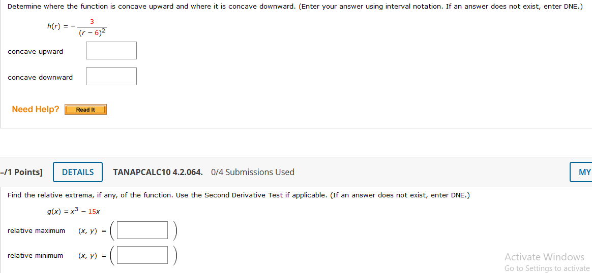 Solved Determine where the function is concave upward and | Chegg.com