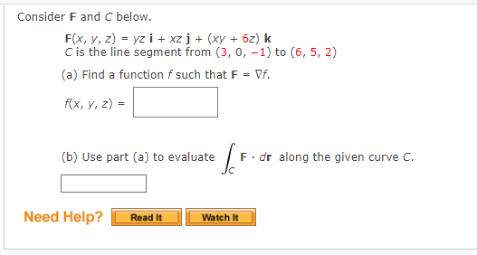 Solved Consider F and C below. F(x,y,z)=yzi+xzj+(xy+6z)k C | Chegg.com