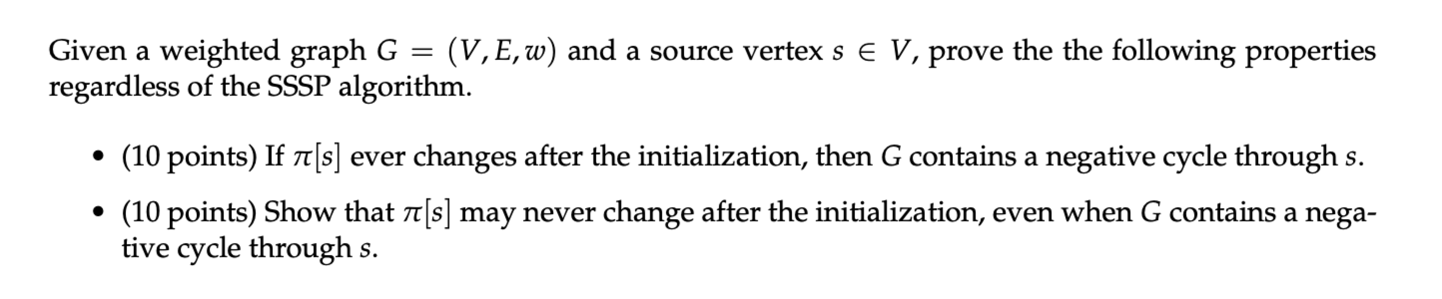 Solved = Given a weighted graph G (V,E,w) and a source | Chegg.com