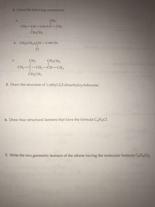 Solved 4. Name the following compounds a. CH CH CHC-CH CH CH | Chegg.com