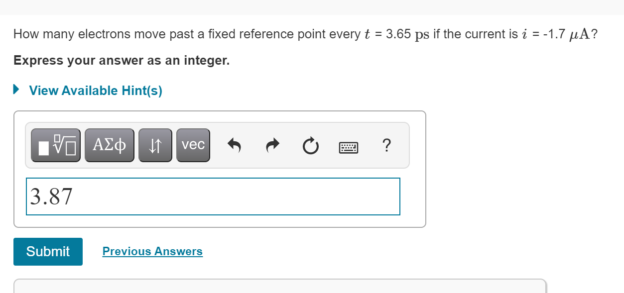 Solved How many electrons move past a fixed reference point | Chegg.com