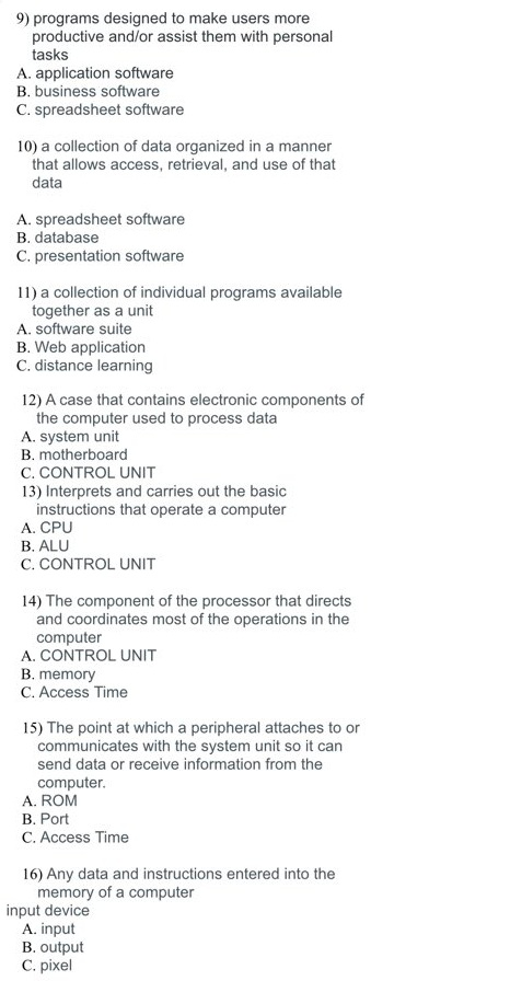 Solved Q1) CHOOSE THE CORRECT ANSER 1) an electronic device, | Chegg.com