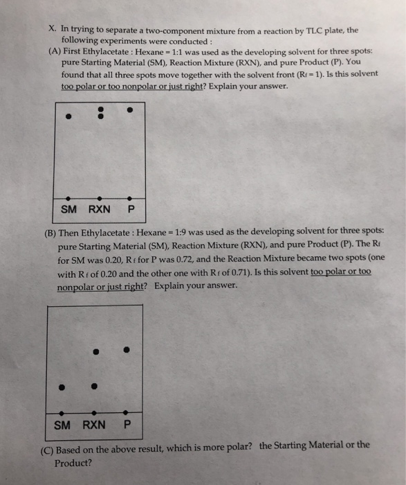 Solved X. In trying to separate a two-component mixture from | Chegg.com