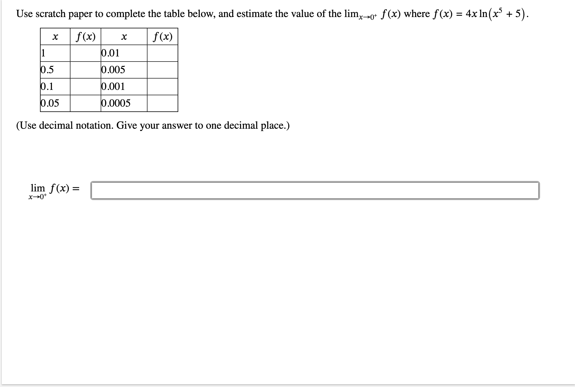 Solved Use scratch paper to complete the table below, and | Chegg.com