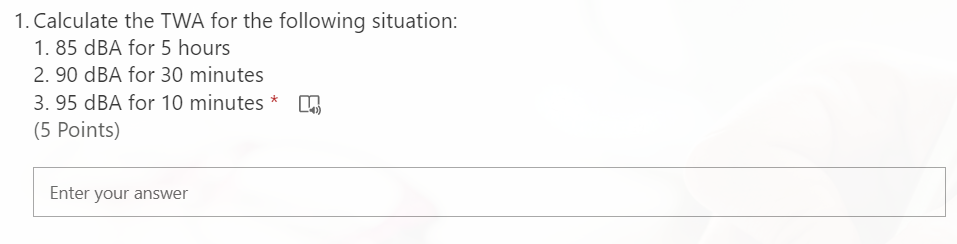 Solved 1. Calculate the TWA for the following situation: 1. | Chegg.com