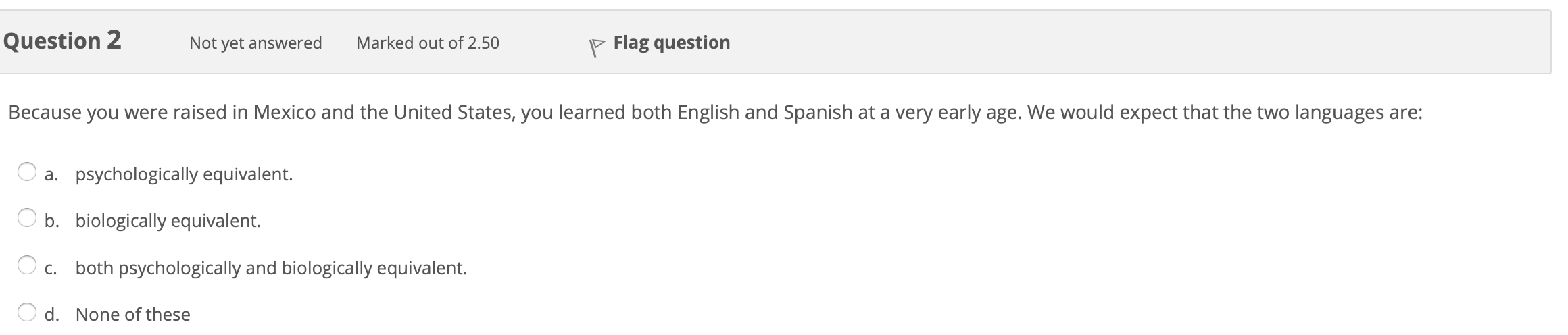 Solved Question 2 Not Yet Answered Marked Out Of 250 P Flag 
