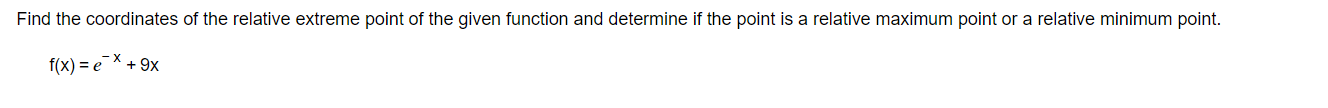 Solved Find the coordinates of the relative extreme point of | Chegg.com