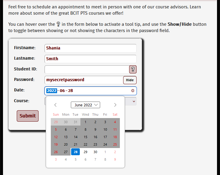 Solved REQUIREMENTS Write an HTML form that includes the | Chegg.com