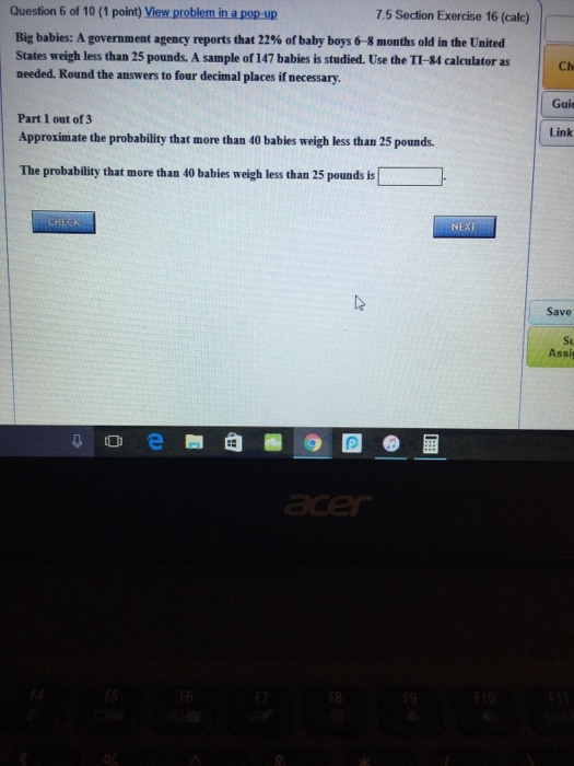 Solved Question 6 of 10 (1 point) View problem in a pop-up | Chegg.com