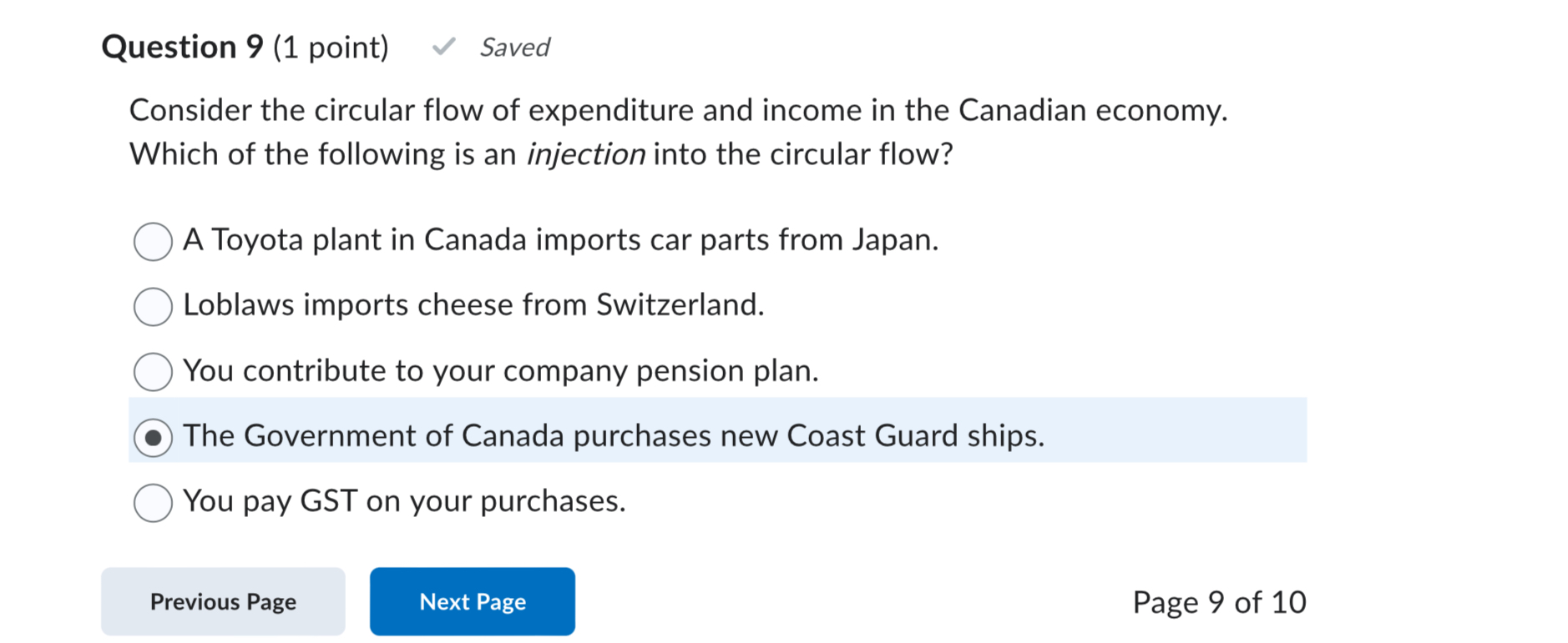 Solved Question 9 (1 ﻿point)Consider the circular flow of | Chegg.com