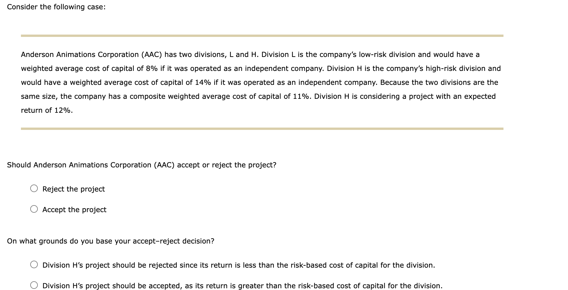 Solved Consider the following case: Anderson Animations | Chegg.com