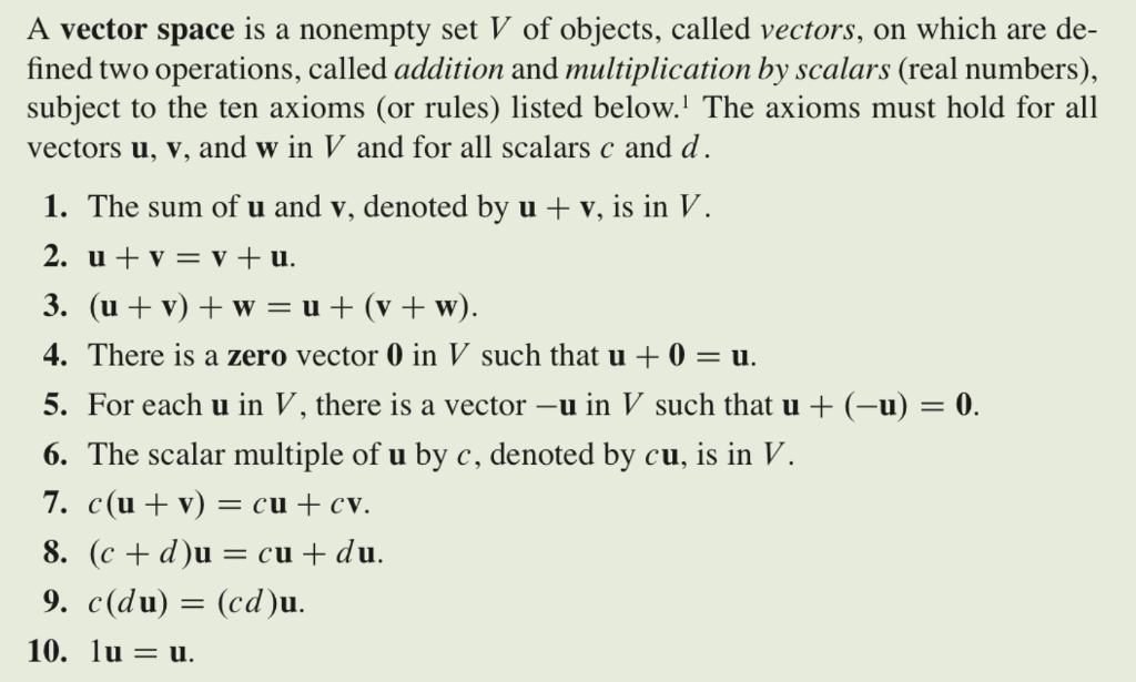 Solved A vector space is a nonempty set V of objects, called | Chegg.com