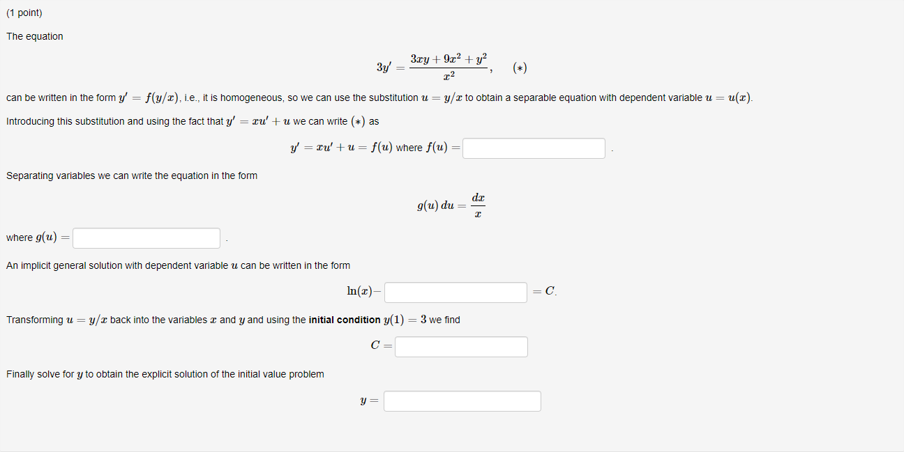Solved 3y′=x23xy+9x2+y2 can be written in the form | Chegg.com