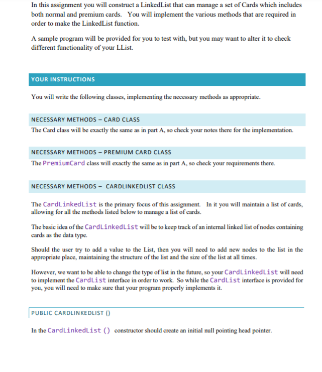 CS145 - PROGRAMMING ASSIGNMENT #5 PART B. B CARD | Chegg.com