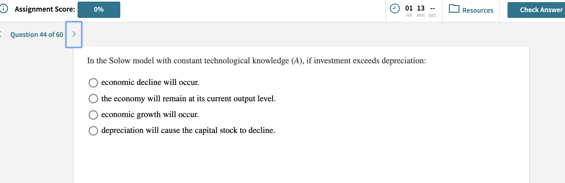 Solved • Assignment Score: 0% © 01 13 - O Resources Check | Chegg.com