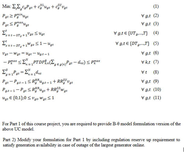 Solved 1): Please provide the B-0 (theta) ﻿model formulation | Chegg.com