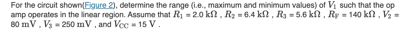 Solved For the circuit shown(Figure 2), determine the range | Chegg.com