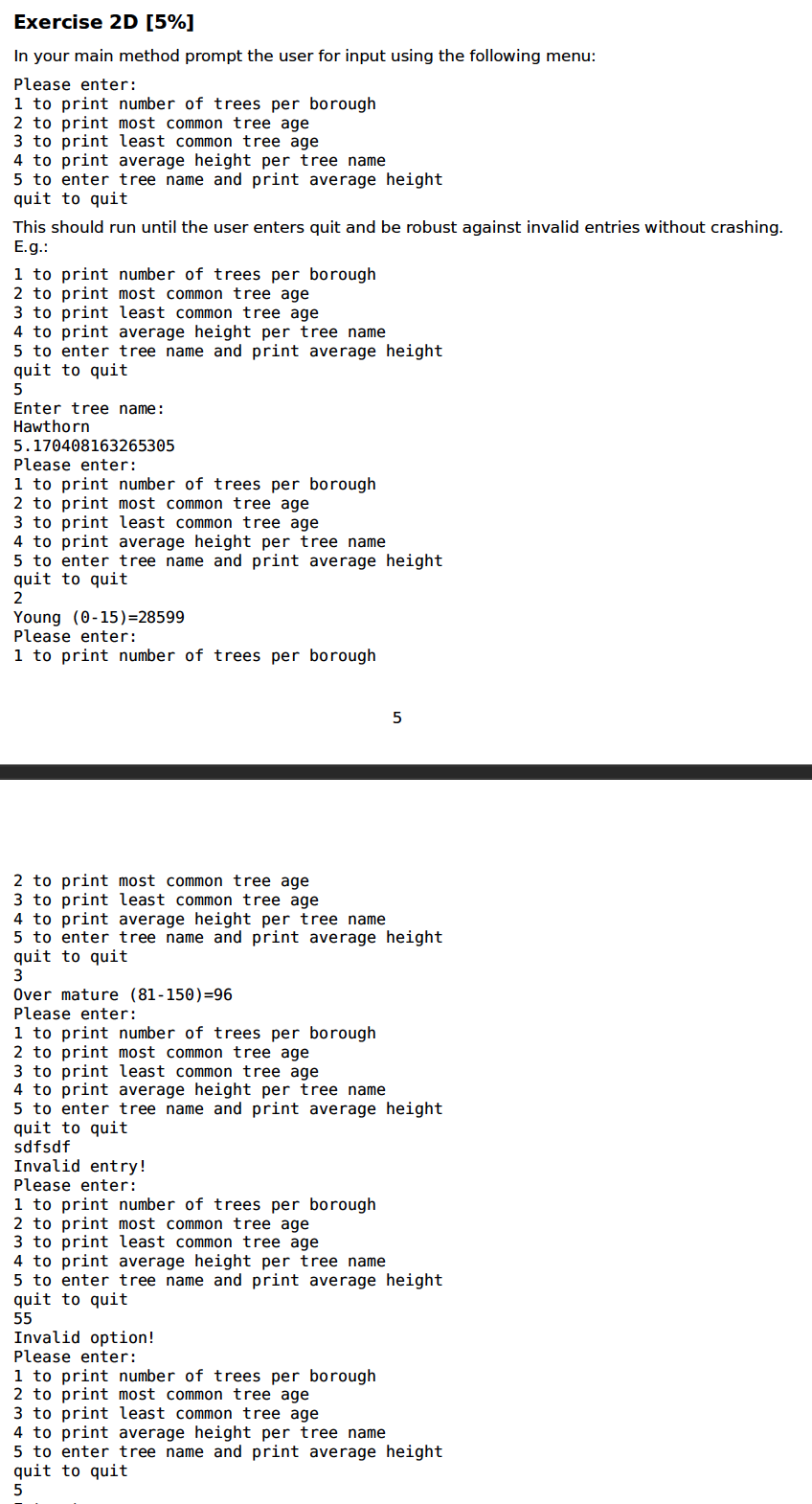 Solved Exercise 2A [1\%] Create classes Tree, TreeData and | Chegg.com