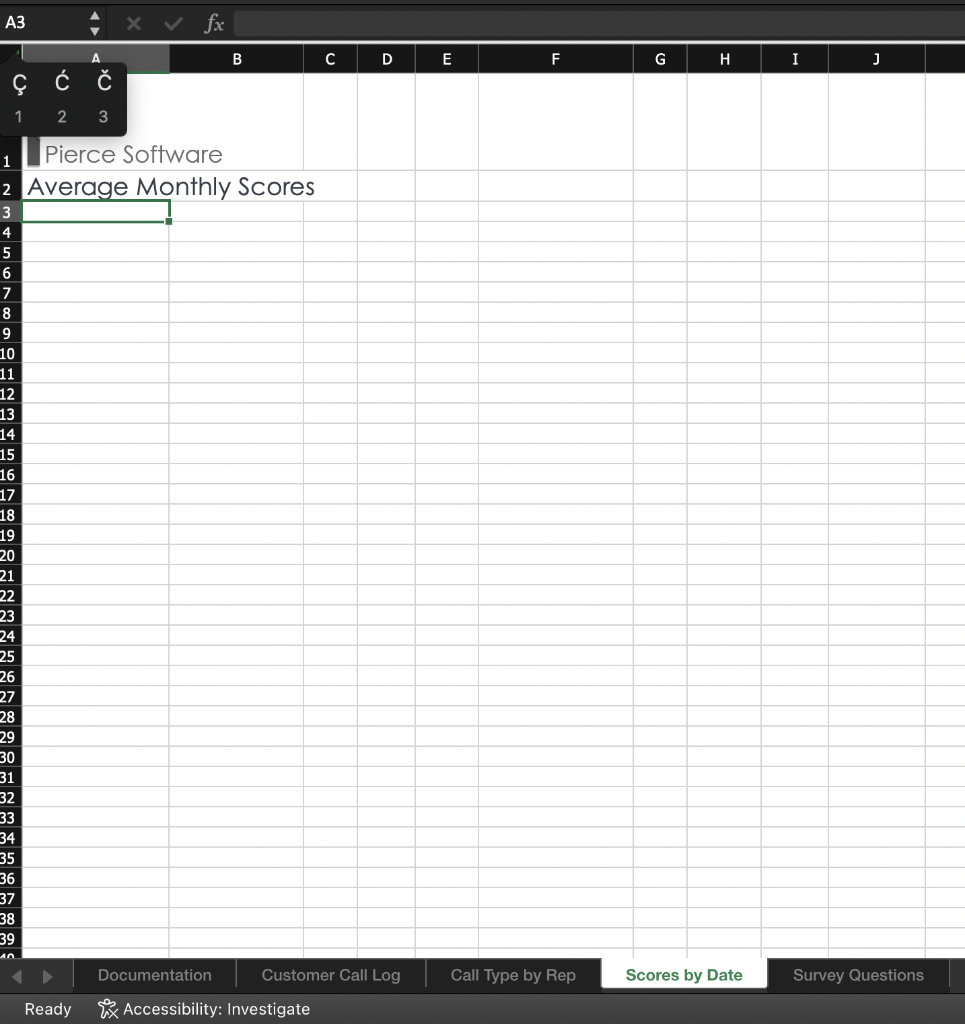 Solved 8. Go to the Scores by Date worksheet. In cell A3, | Chegg.com