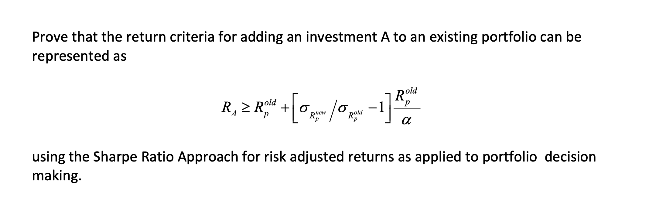 Prove that the return criteria for adding an | Chegg.com