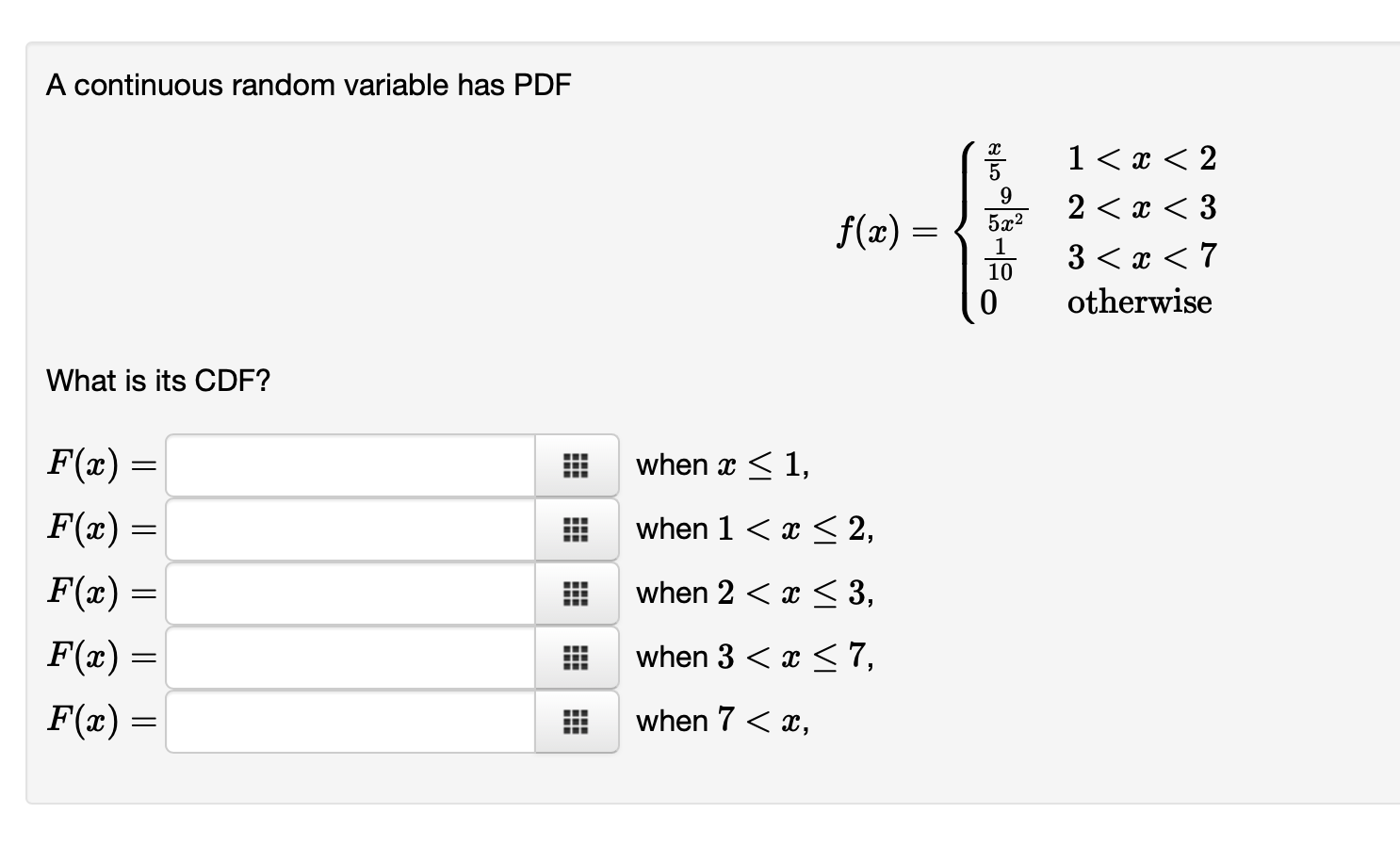 Solved A continuous random variable has PDF f(x) = oblem | Chegg.com
