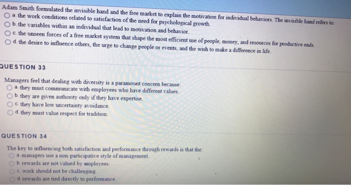 Solved Adam Smith formulated the invisible hand and the free | Chegg.com