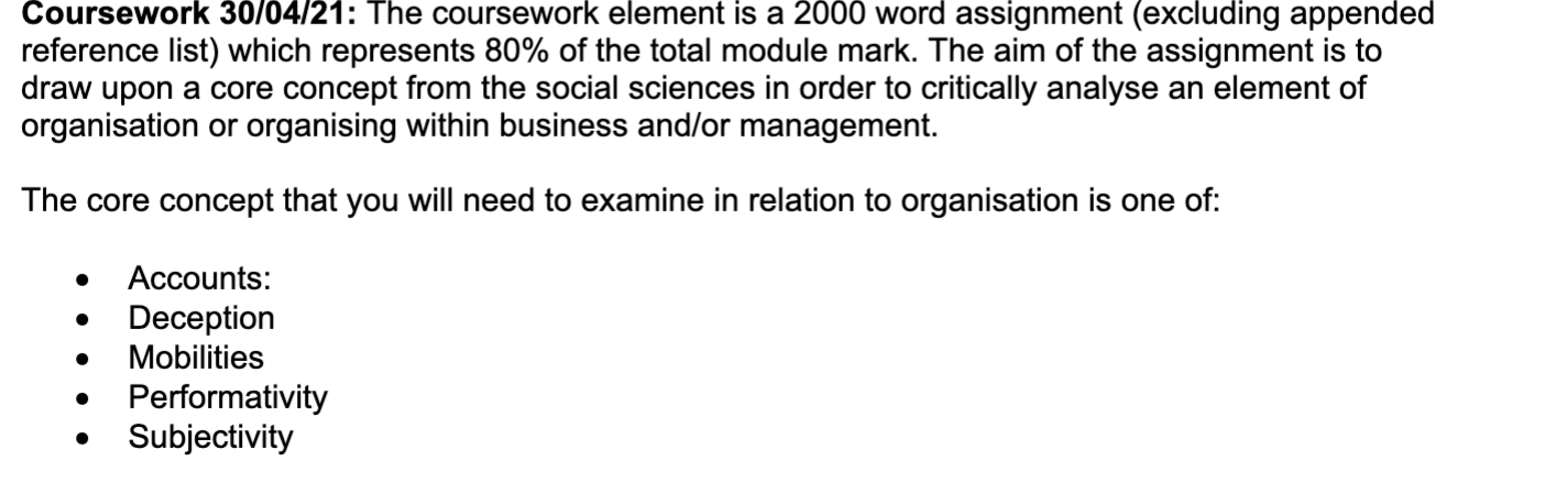 Solved Coursework 30/04/21: The coursework element is a 2000 | Chegg.com