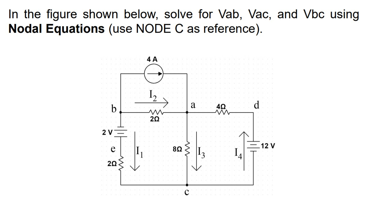 Solved In the figure shown below, solve for Vab, Vac, and | Chegg.com