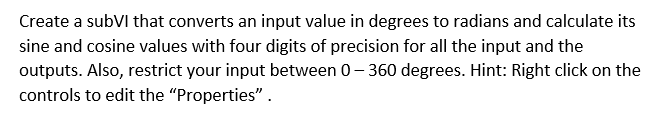 Solved Problem: Generate the Front Panel and Block Diagram | Chegg.com