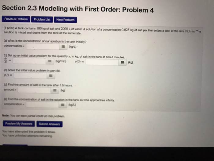 Solved Section 2 3 Modeling With First Order Problem 4
