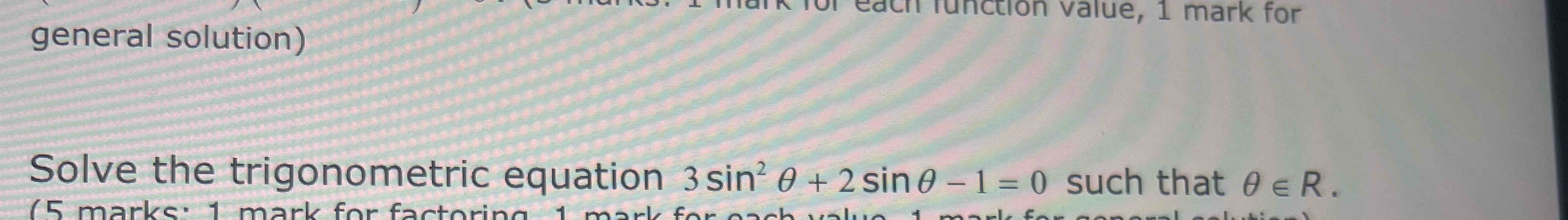 Solved general solution)Solve the trigonometric equation | Chegg.com