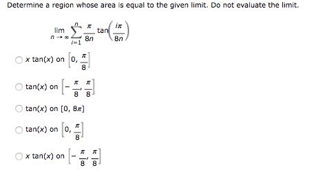 Solved Determine a region whose area is equal to the given | Chegg.com