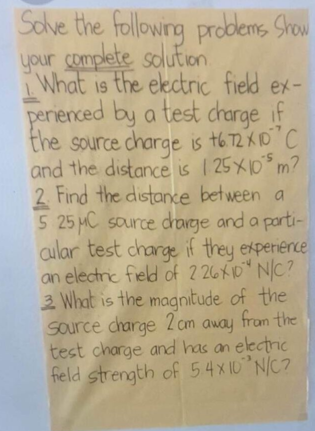 Solved Solve the following problems Show your complete | Chegg.com