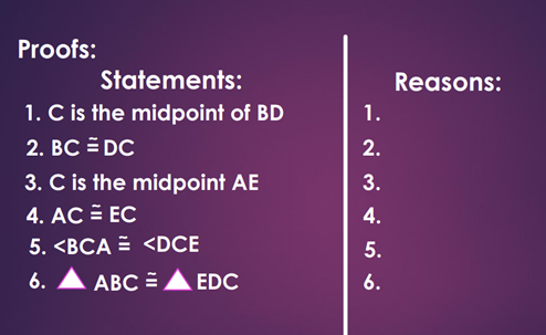 Solved Complete the two-column proof below. 1. Given: C is | Chegg.com