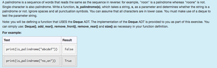 Solved A palindrome is a sequence of words that reads the | Chegg.com