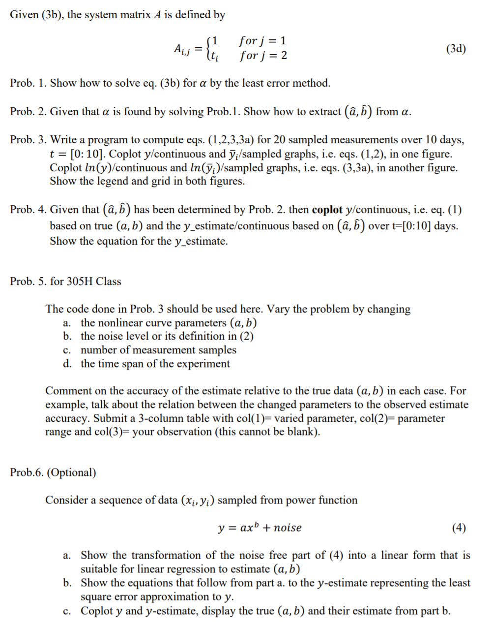 Q solve for alfa, and then a and b hat. followed the | Chegg.com
