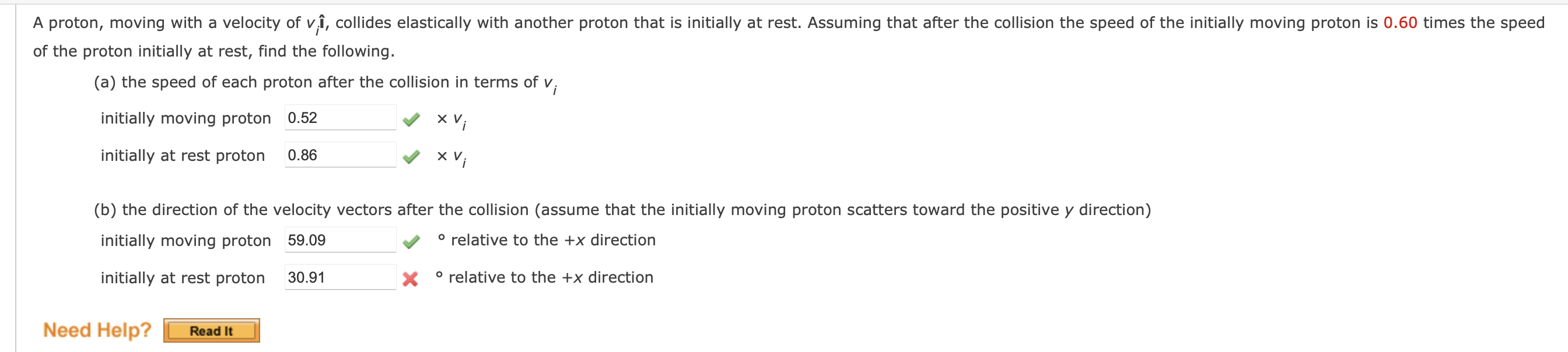 Solved Of The Proton Initially At Rest Find The Following