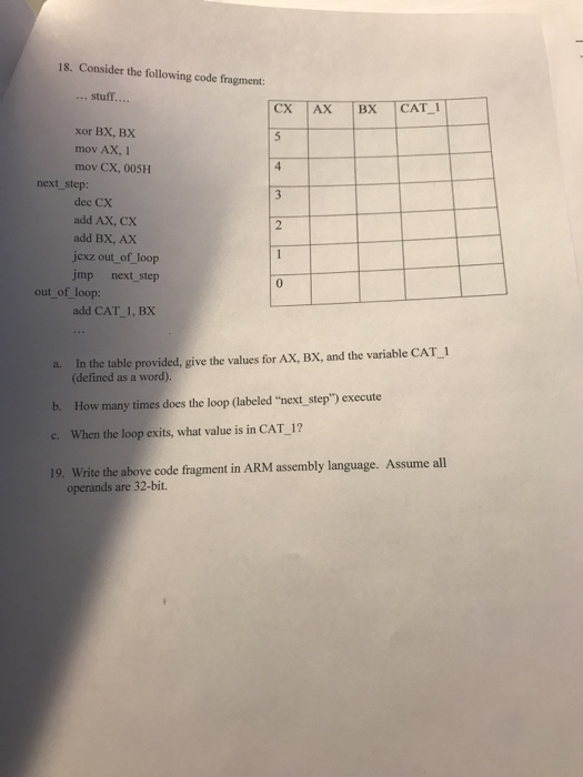 Solved Consider the following code fragment: ..Stuff.... | Chegg.com