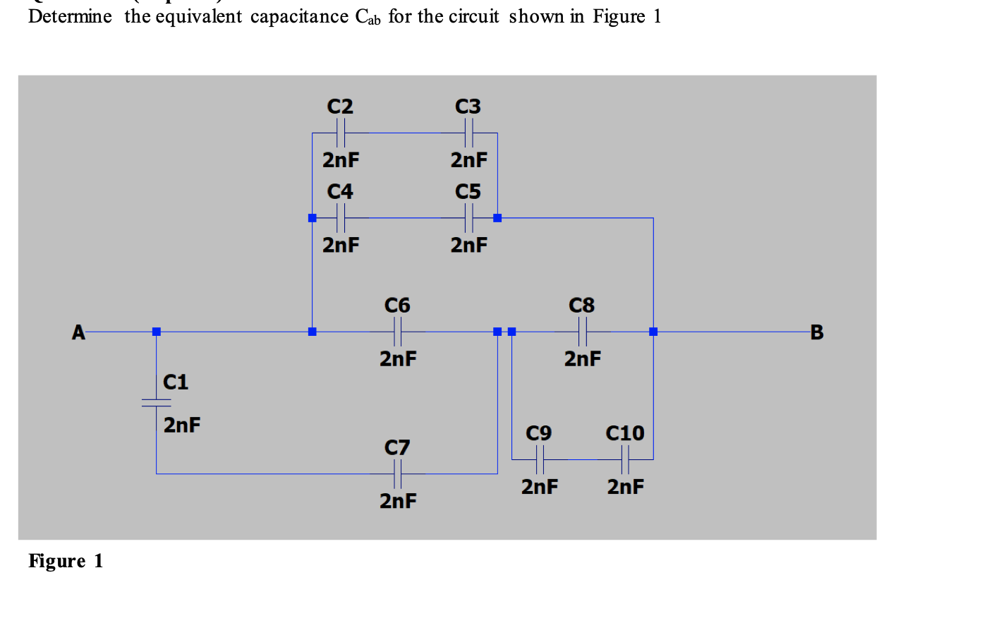 Solved Determine the equivalent capacitance Cab for the | Chegg.com