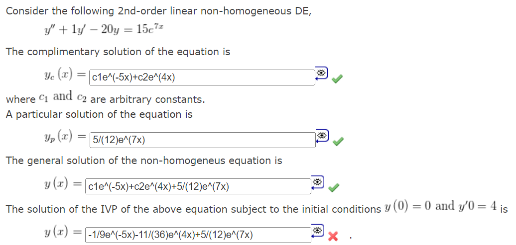 Solved Consider the following 2 nd-order linear | Chegg.com