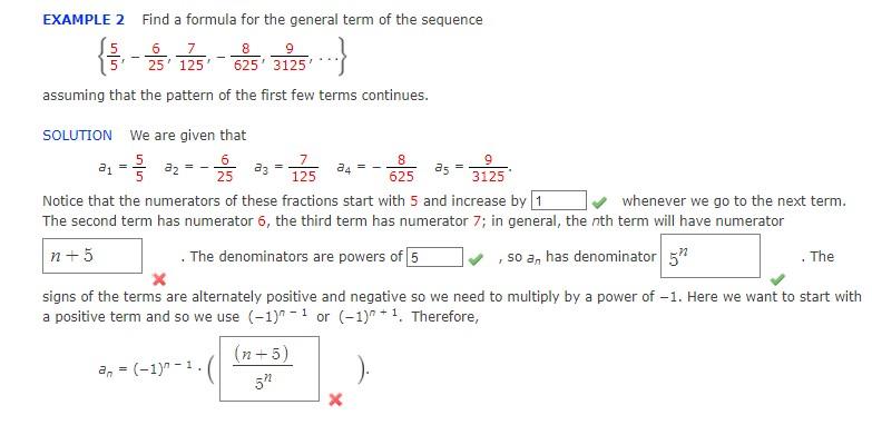 Solved 9 EXAMPLE 2 Find a formula for the general term of | Chegg.com