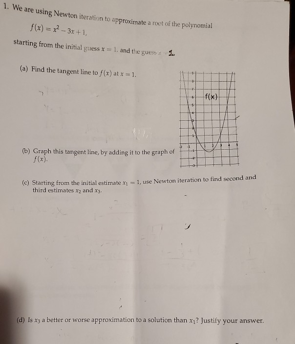 Solved ve are using Newton iteration to approximate a root | Chegg.com